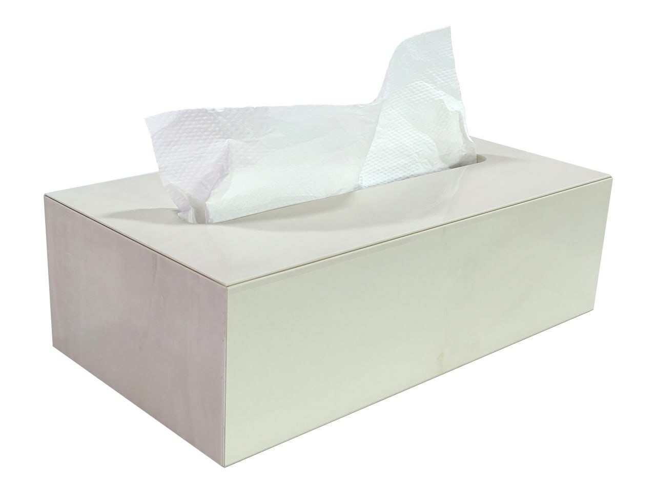 Бокс салфеточный Марбл Беж Лайт полированный, салфетница интерьерная, легкий бежевый оттенок с полированной поверхностью