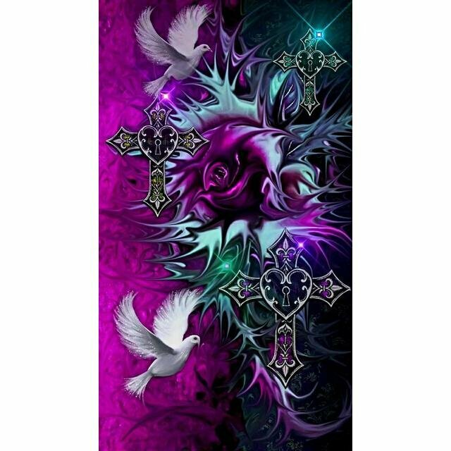 Картина из алмазной мозаики на подрамнике Круглые бриллианты 40х50см "Голубь мира"