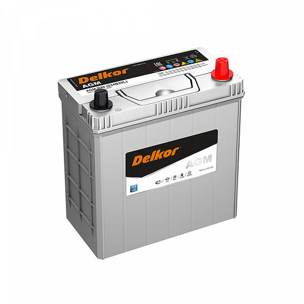 Аккумулятор автомобильный Delkor AGM S34B20L 35.0 Ah 340 A ОП 197x127x220