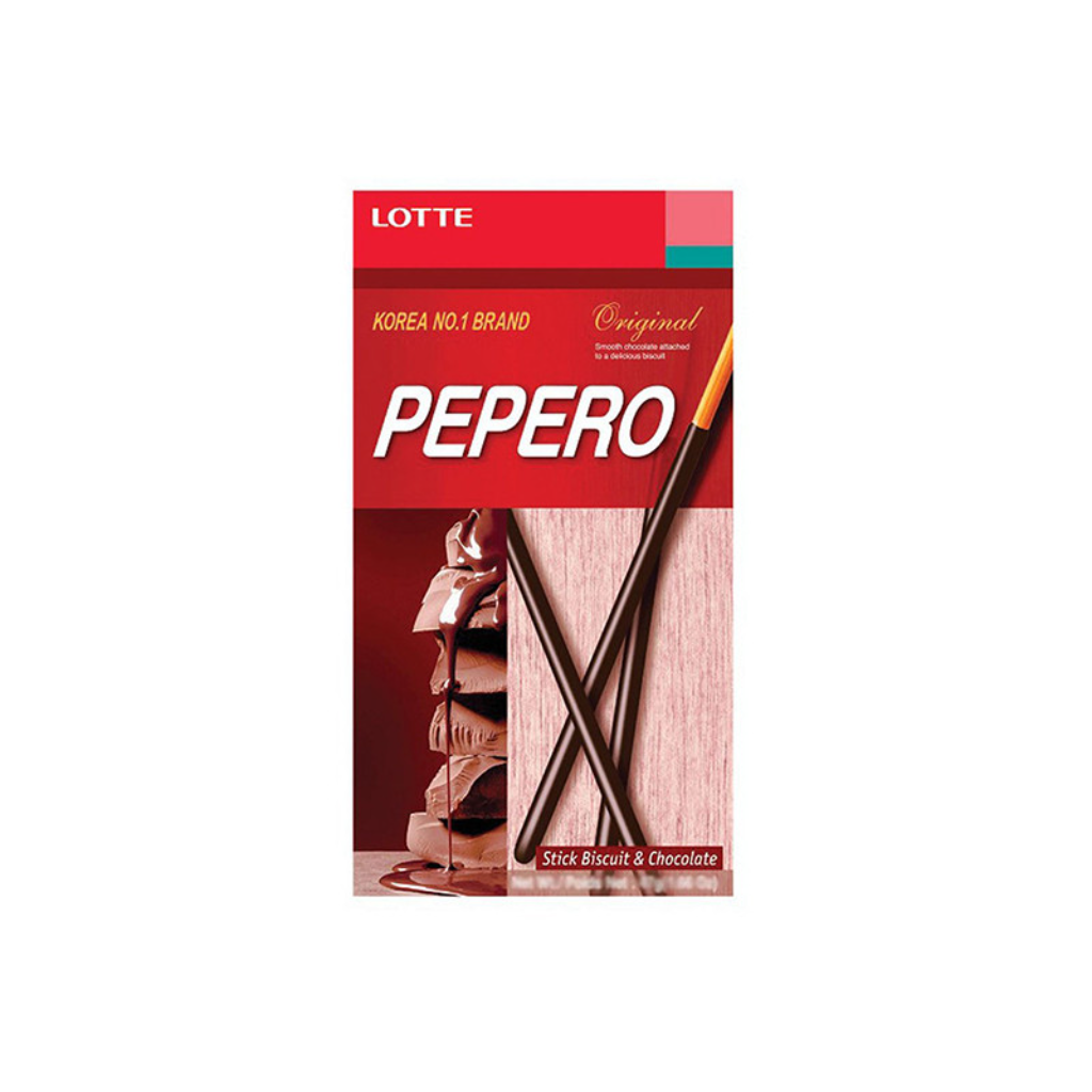 Хрустящие палочки Pepero Lotte в темном шоколаде 47 г, Южная Корея