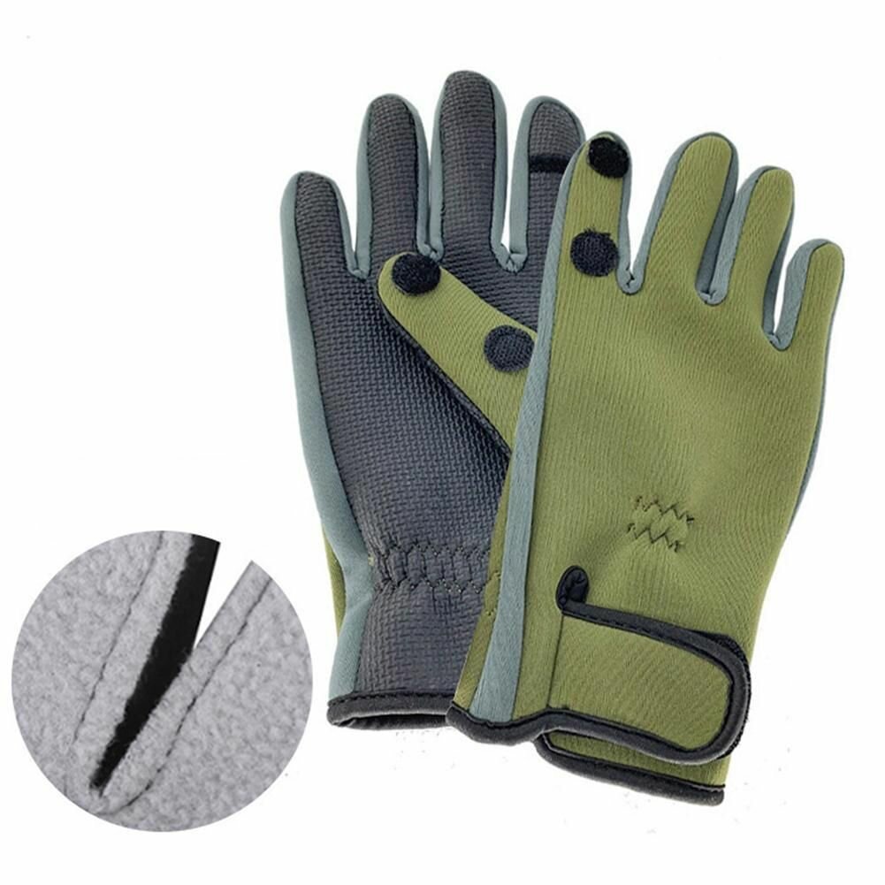 1 пара зимних теплых перчаток для рыбалки с камуфляжным принтом, дышащие, нескользящие, для кемпинга и пеших походов, водонепроницаемый