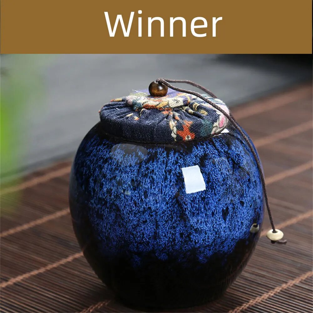 Керамическая банка для чая Winner, темно-синий