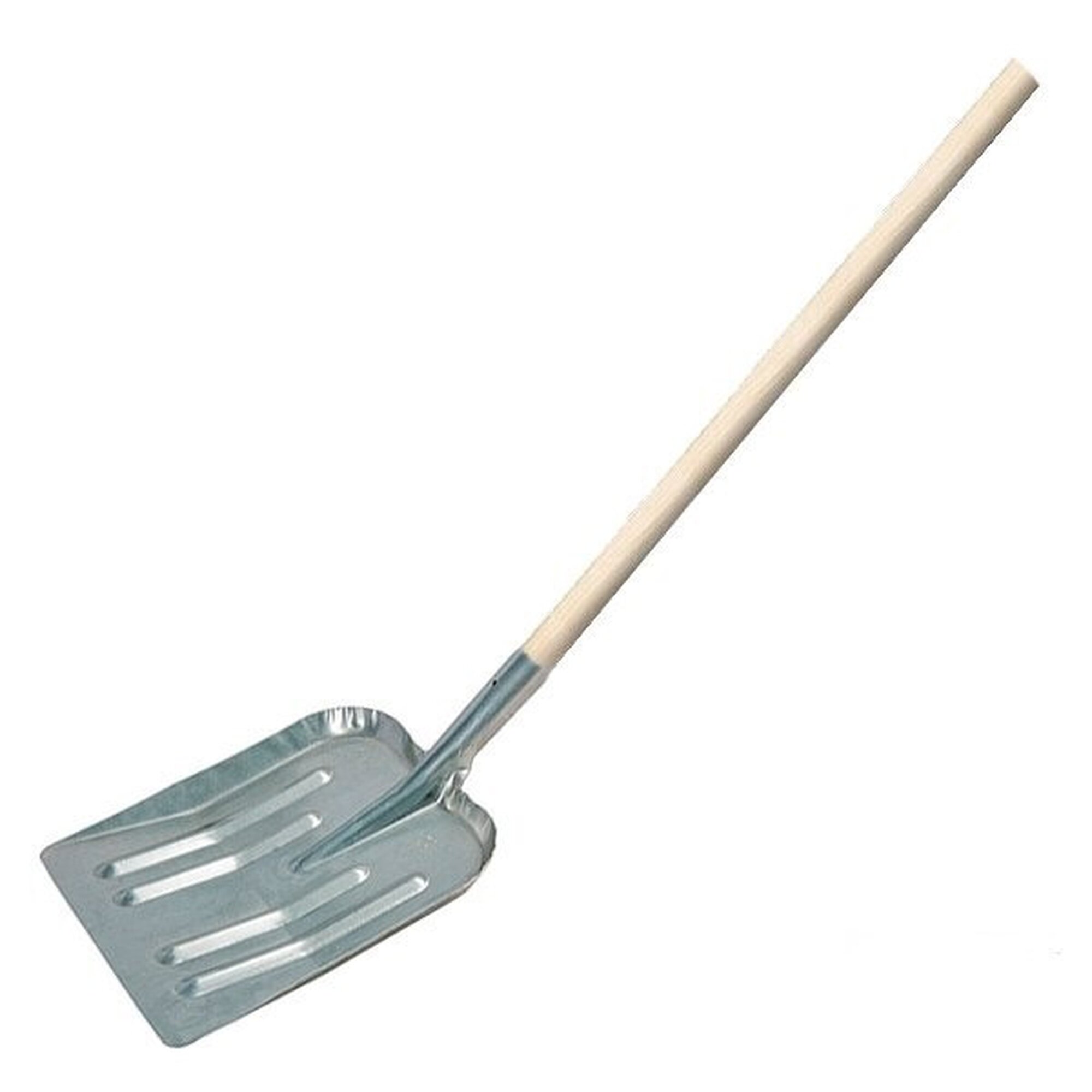 Лопата для уборки снега стальная оцинкованная 330 х 365 мм с черенком
