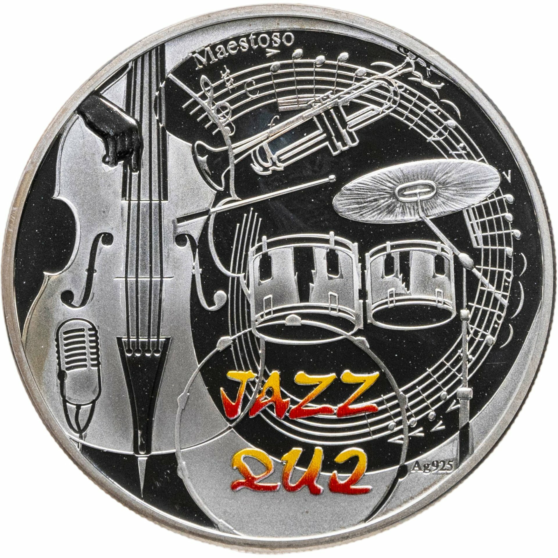 Армения 1000 драмов 2010 Proof "Джаз - Музыка" в футляре с сертификатом, Серебро 925