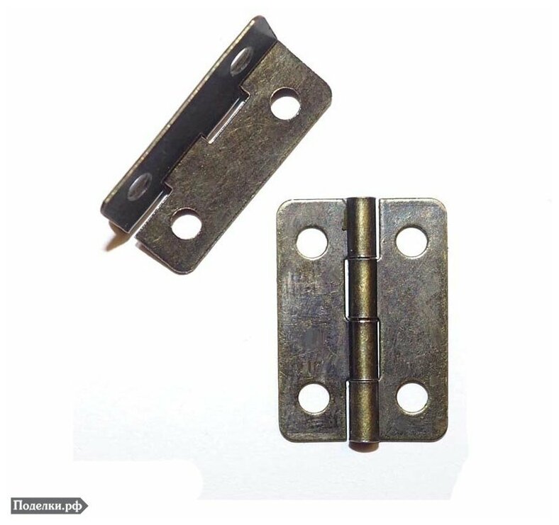 Петля для шкатулки Закругленная 0010786 бронзовый цвет 18х16 мм, цена за 10 шт.