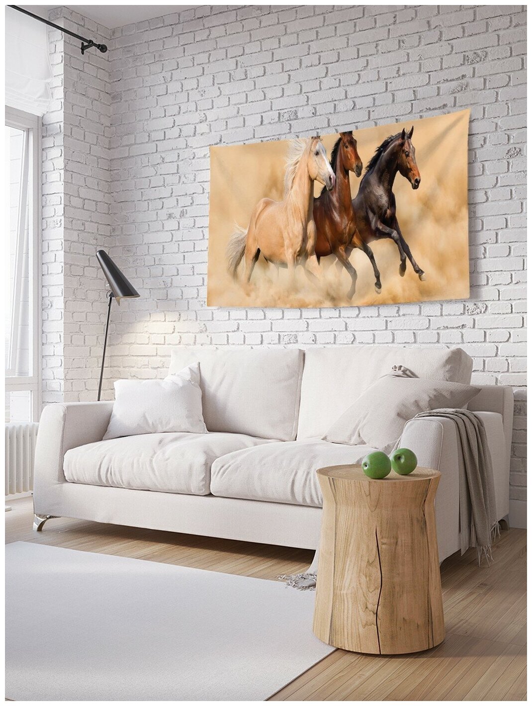 Горизонтальное фотопанно JoyArty на стену "Матерые скакуны", 150x200 см