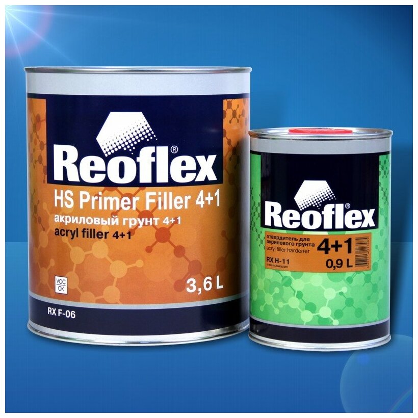 REOFLEX 10504104 Экопол Грунт акрил Reoflex 2К 4+1 (4л+1л) серый(1)