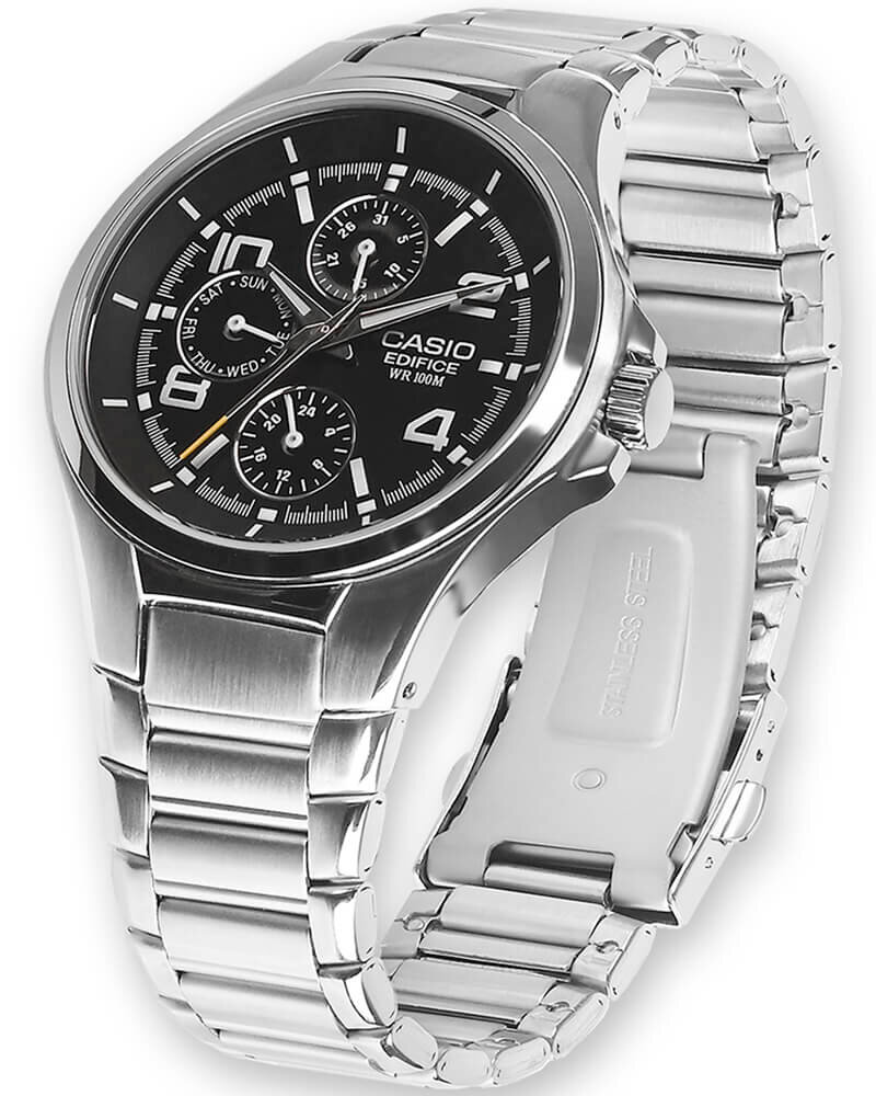 Наручные часы CASIO Edifice, черный/серебряный/белый — фото 1