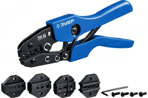 Пресс-клещи Зубр ПК-Н набор, 5 матриц, в кейсе, Профессионал, 45455