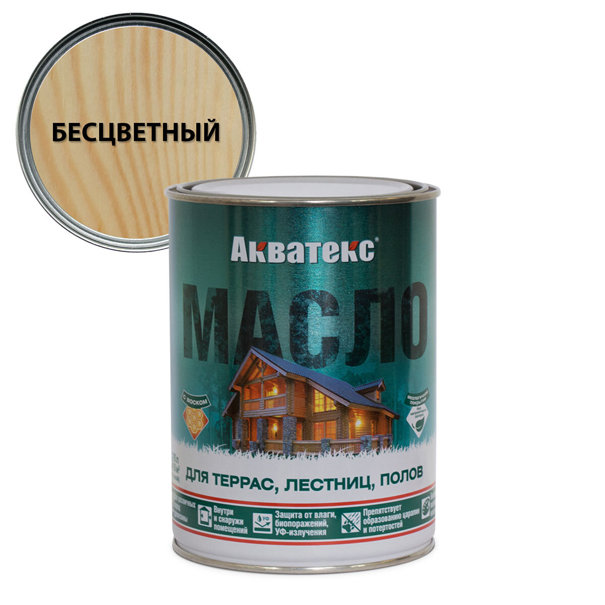 Масло акватекс для террас алкидное, матовое, 0,75л бесцветный