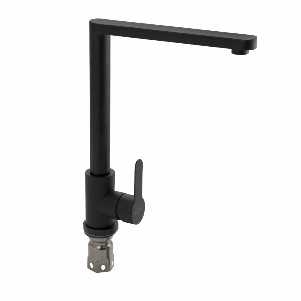 Смеситель кухонный MAGNUS 9106 черный Г-образный гусак