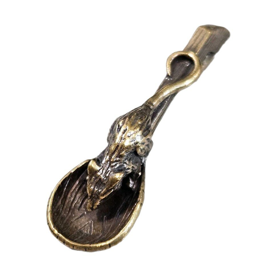 Кошельковый сувенир - талисман "Мышка на ложке" (3,2 см)