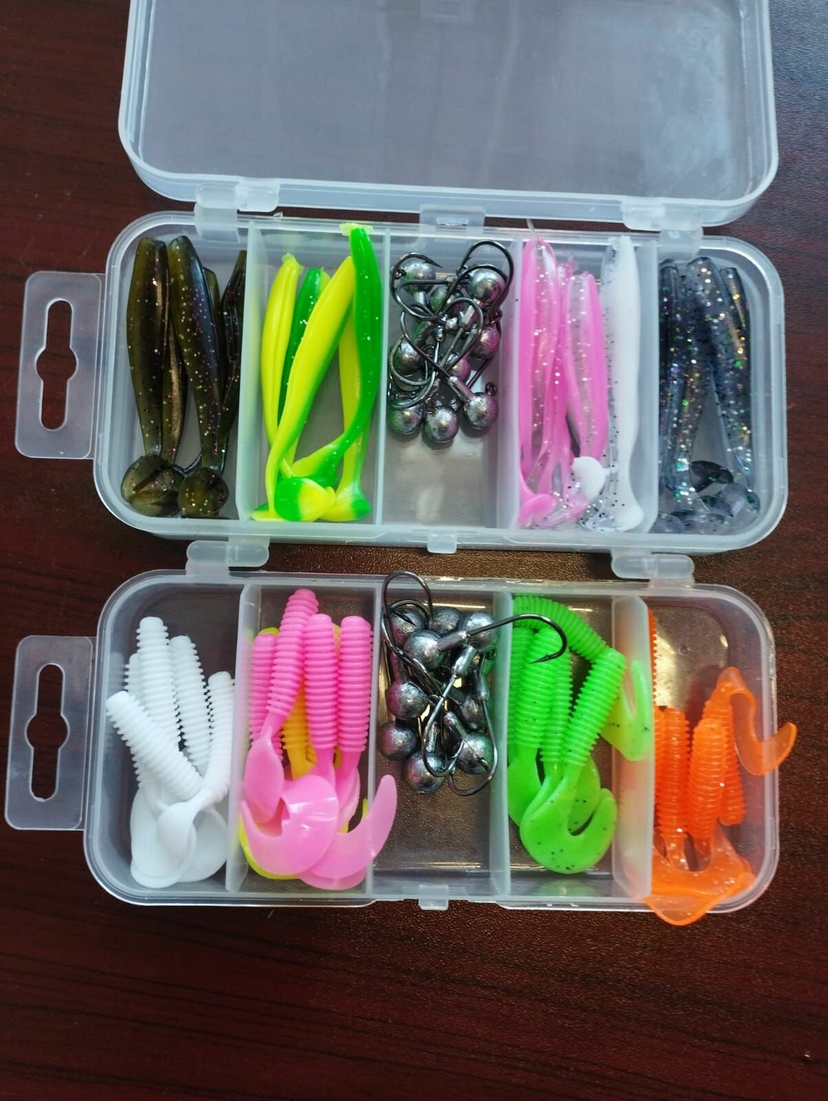 Набор мягких приманок с джиг-головками комплект 2 коробки