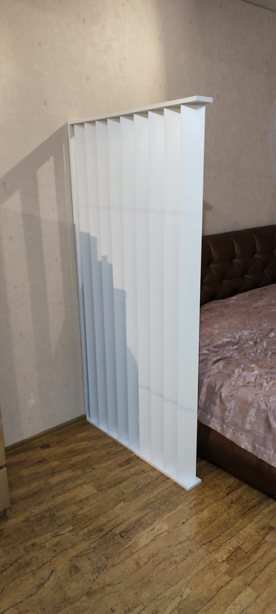 Ширма Реечная Перегородка Для Зонирования Помещений Цвет Белый. Высота 180см, ширина 90см