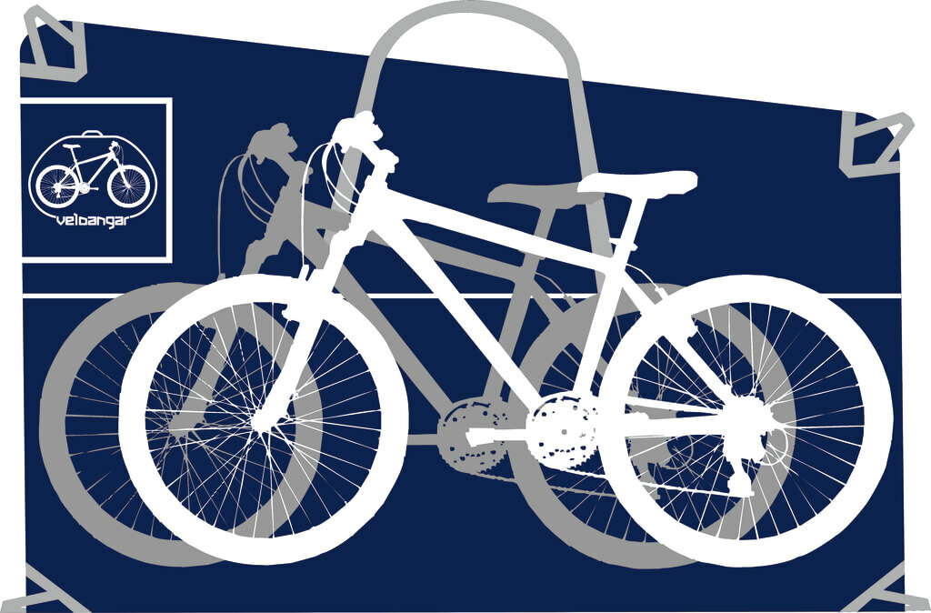 Чехол для хранения велосипеда Велоангар №1, чёрный с оранжевым