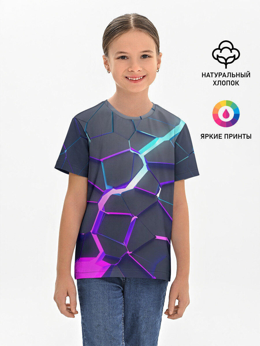Футболка хлопковая детская НЕОНОВЫЙ РАЗЛОМ | 3Д РАЗЛОМ