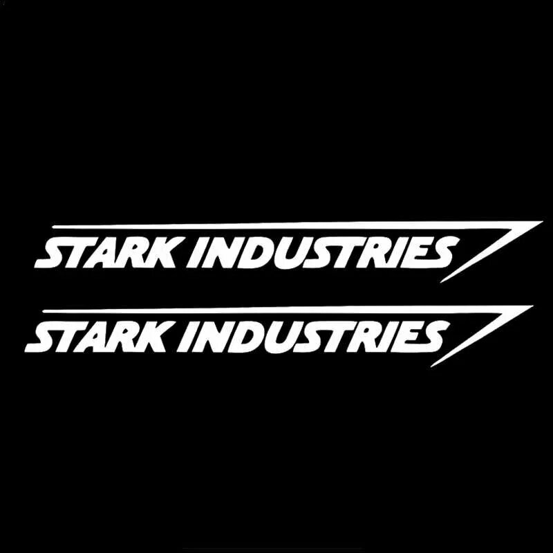Наклейки Stark Industries на авто, белые, 2 шт.