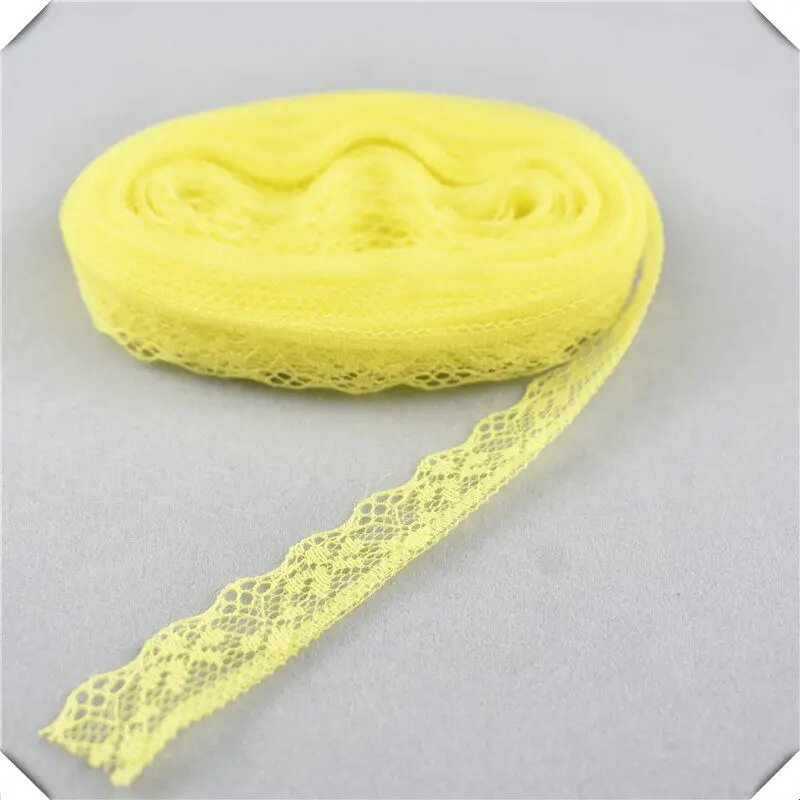 Африканская кружевная ткань 10 ярдов, белая кружевная лента 1.8 см WHxmsh Светло-желтый, Yellow