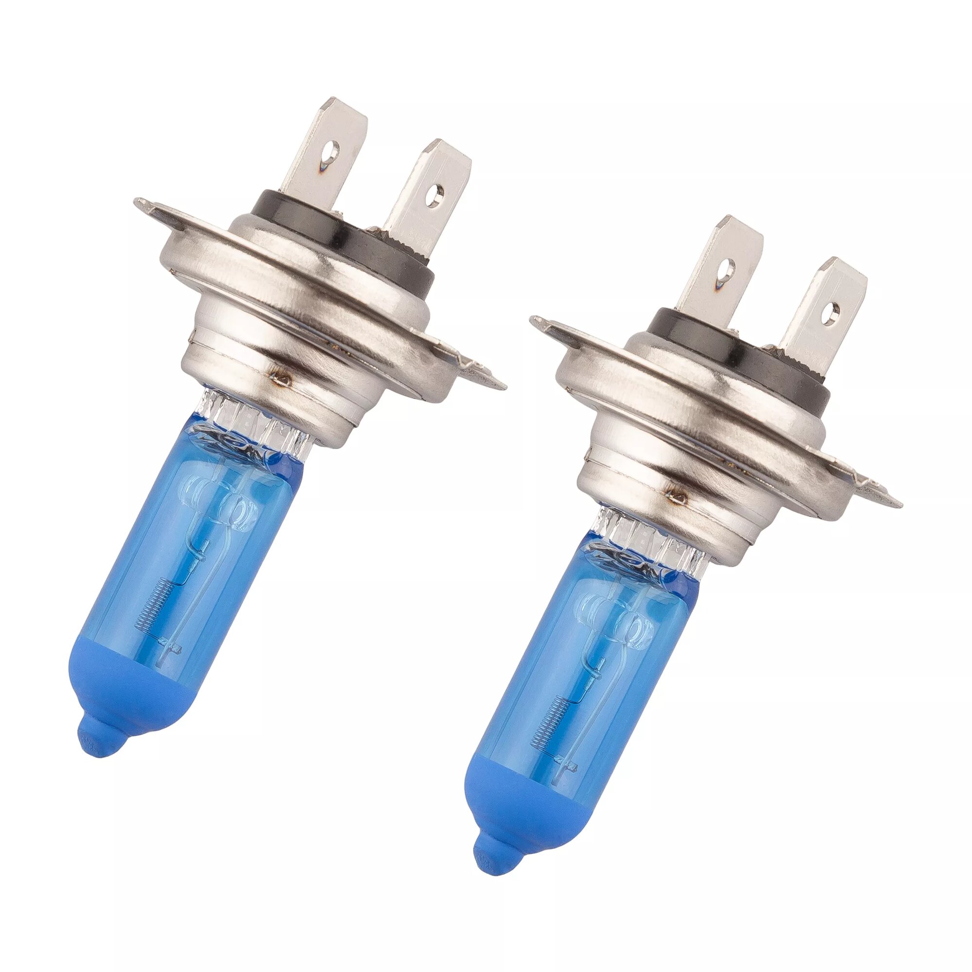 Лампы H7 галогеновые для ближнего и дальнего света 12V 55W (5000K белый свет) Диалуч +80%, 2шт