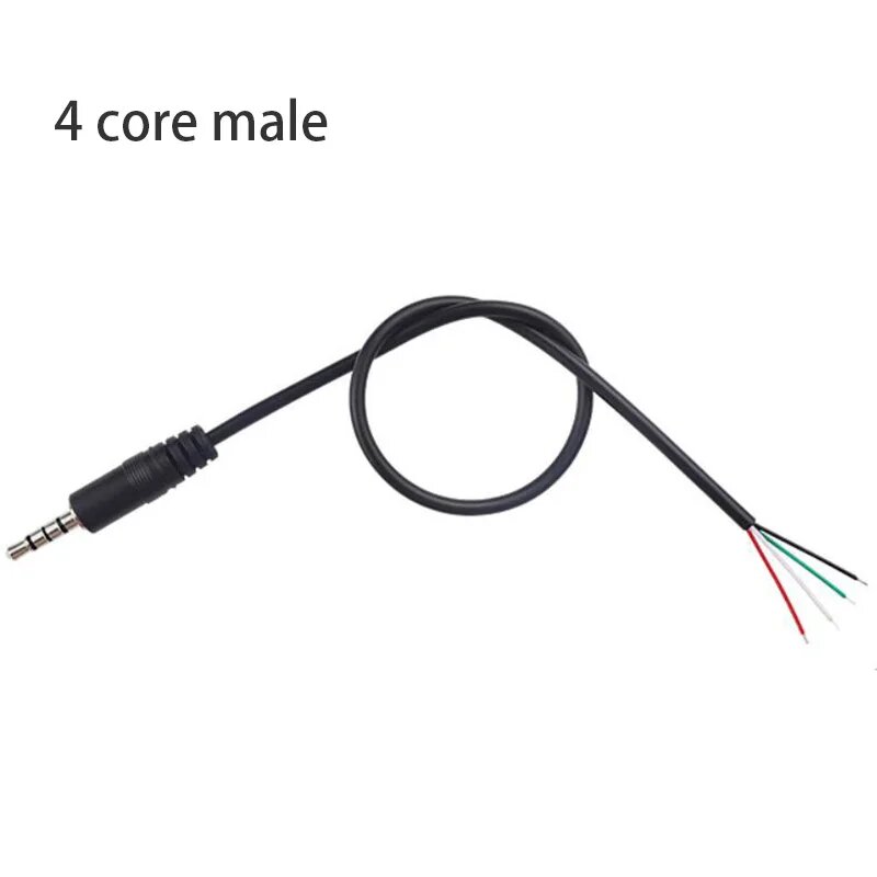 Кабель 3.5 мм 4 pin male, черный, 30 см
