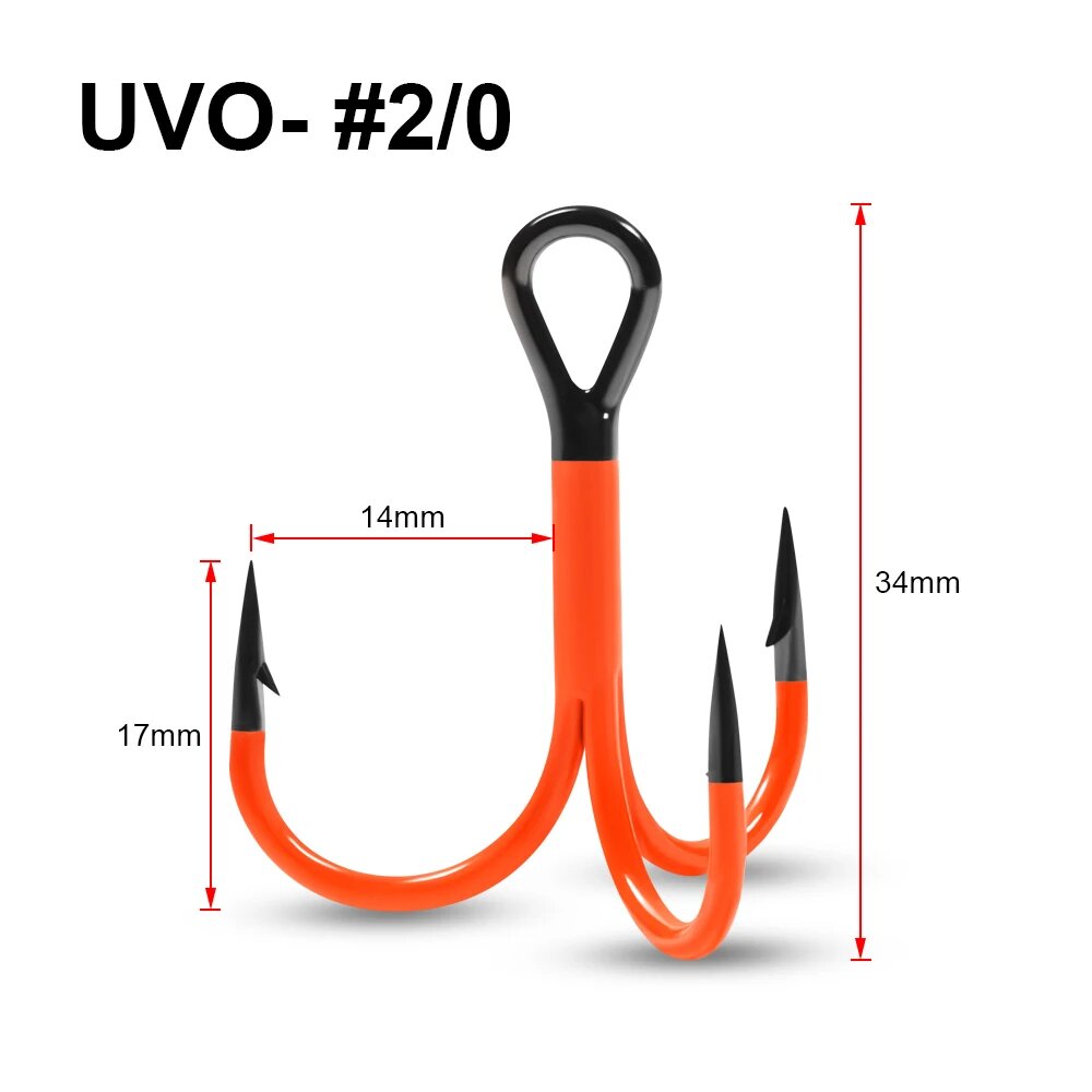 Тройной крючок Spinpoler UV Orange-No 2/0
