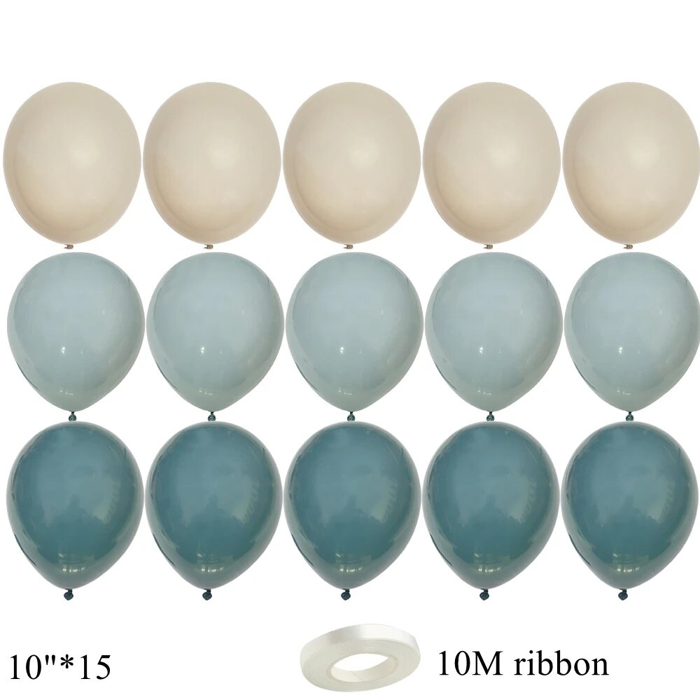 Набор воздушных шаров Partism, 10 дюймов, сине-серый, 15/20 шт. Голубой, 15pcs DLT
