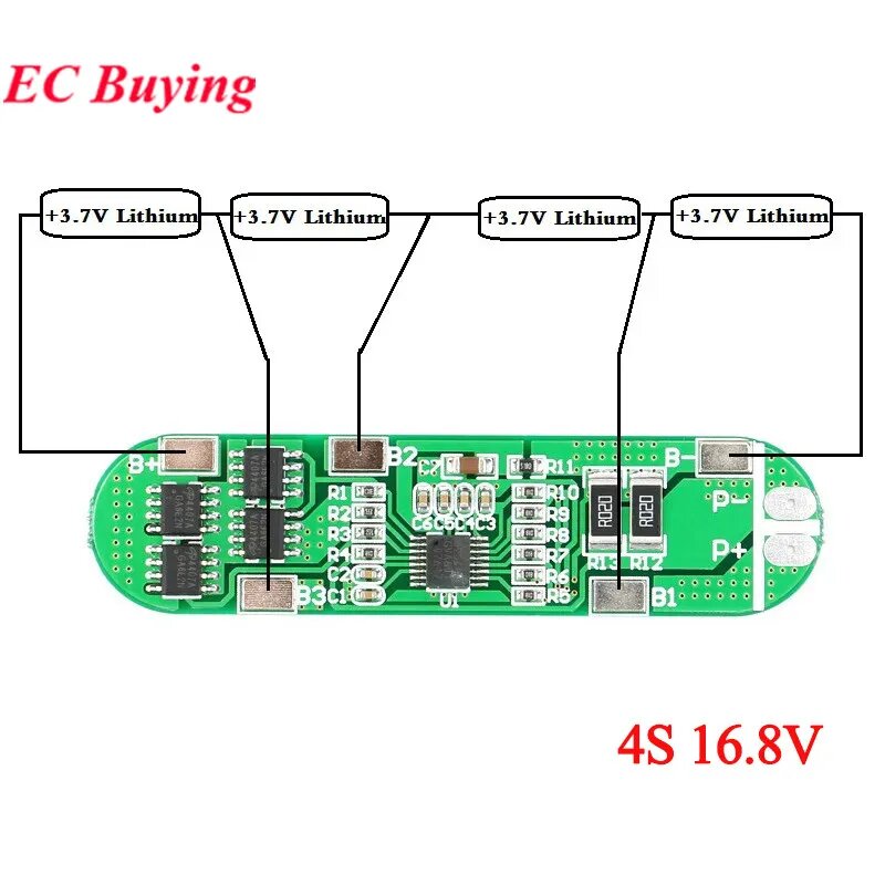 EC Buying HX-4S-A01 BMS литий-ионное зарядное устройство 18650, 2 pieces
