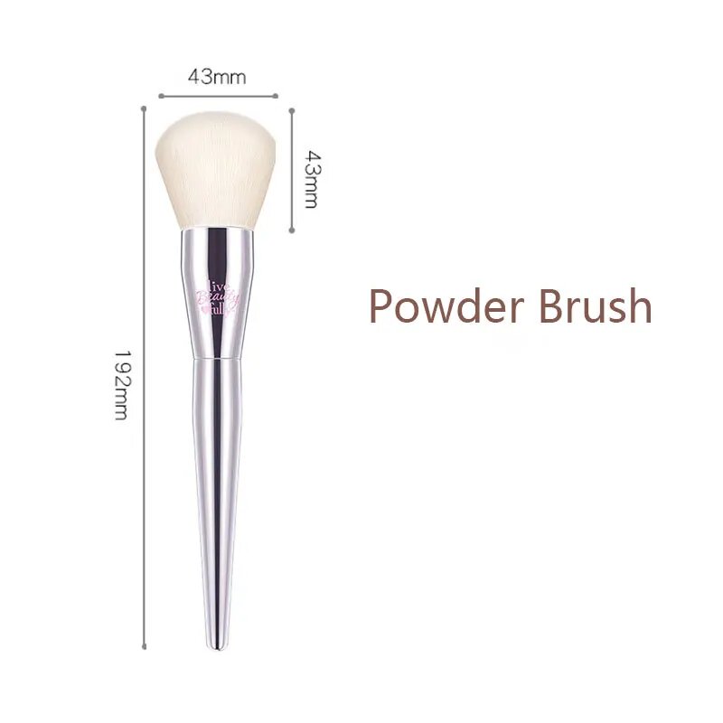 Серебряные кисти для макияжа Powder brush