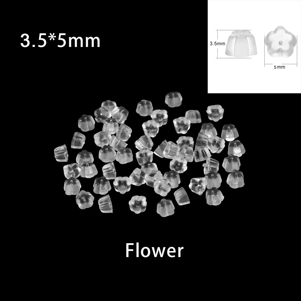 Силиконовые заглушки для сережек YouYoungDifferent 200 pcs, Flower