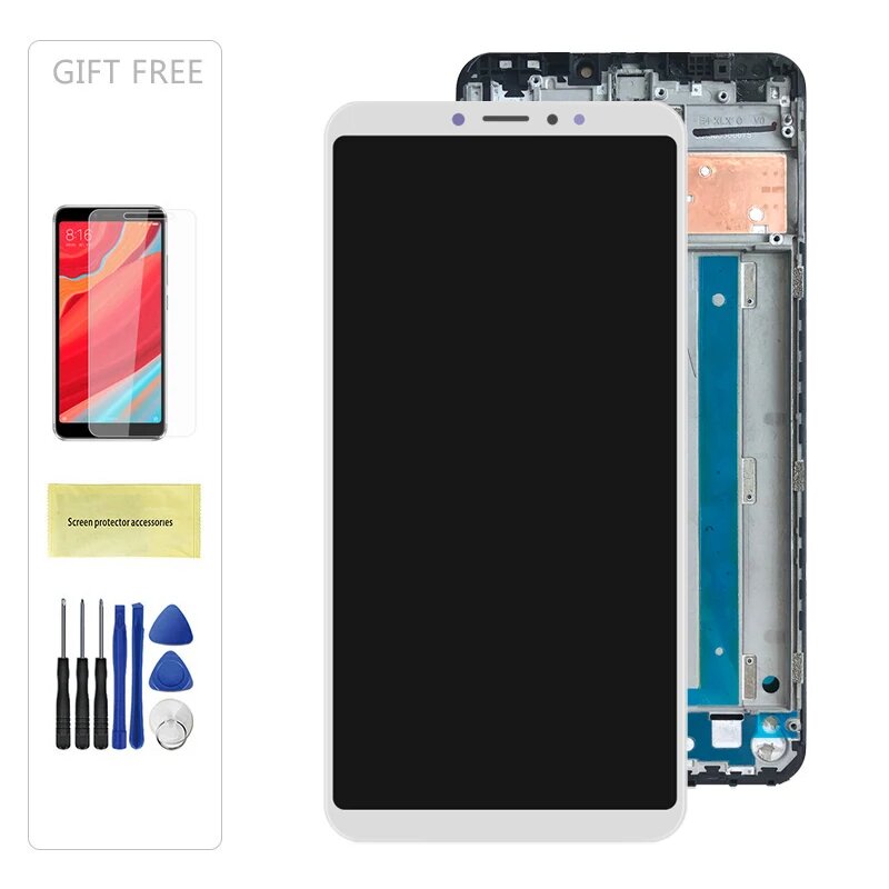 Сменный экран AMOLED Mi Max 3 6,9 дюйма, ЖК-дисплей для Xiaomi Max 3 Max3, цифровой сенсорный экран в сборе с рамкой White With Frame