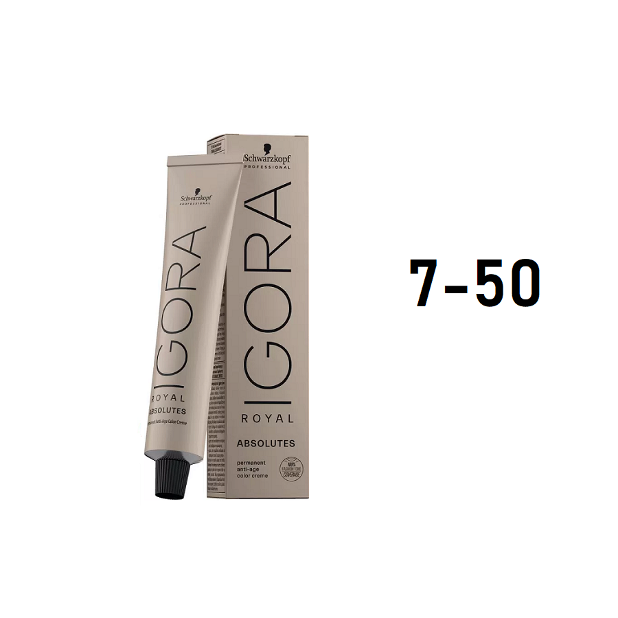 Schwarzkopf Professional Schwarzkopf Igora Royal 7-50 - Перманентный краситель средний русый золотистый натуральный 60 мл
