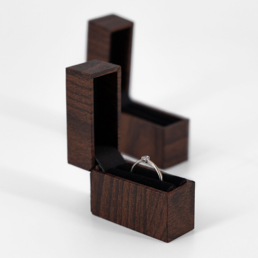 Футляр "Карлос", под дерево, оклеен премиум-бумагой, для колец и серег