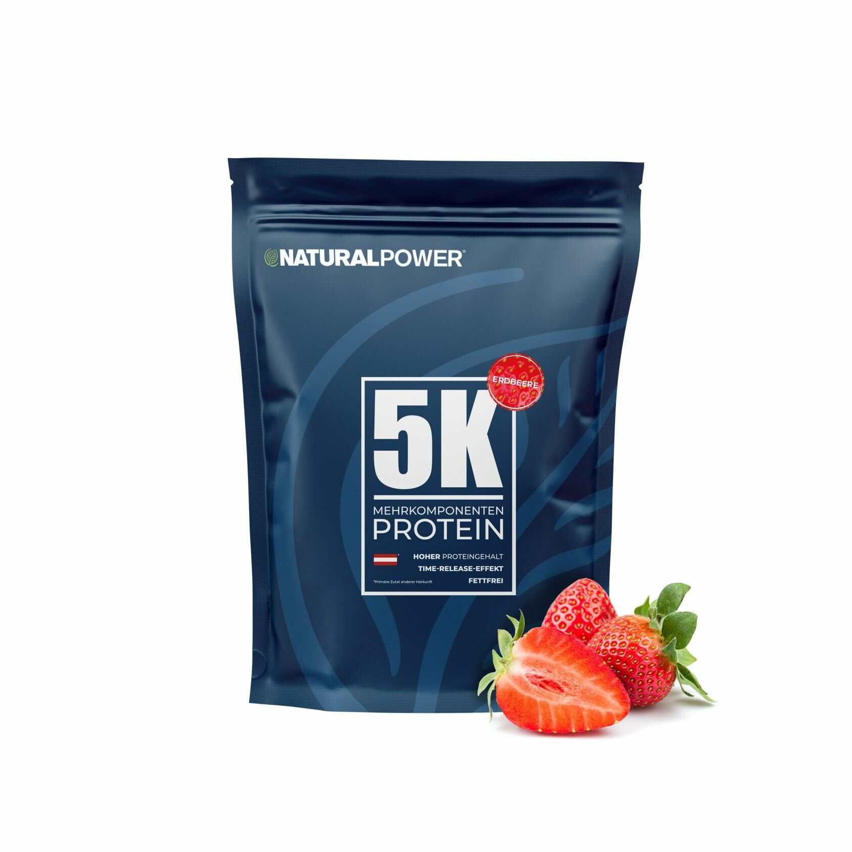 Пятикомпонентный протеин Natural Power 1000 гр Клубника, Австрия