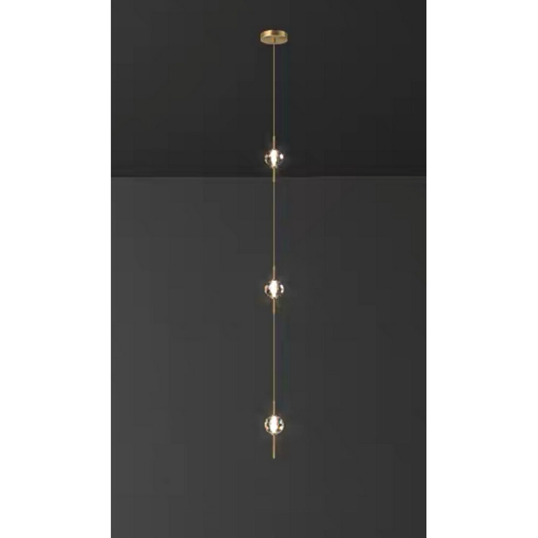 Подвесная люстра для высоких помещений Vivendi (Круглая платформа / 1 линия/ 3 лампочки)