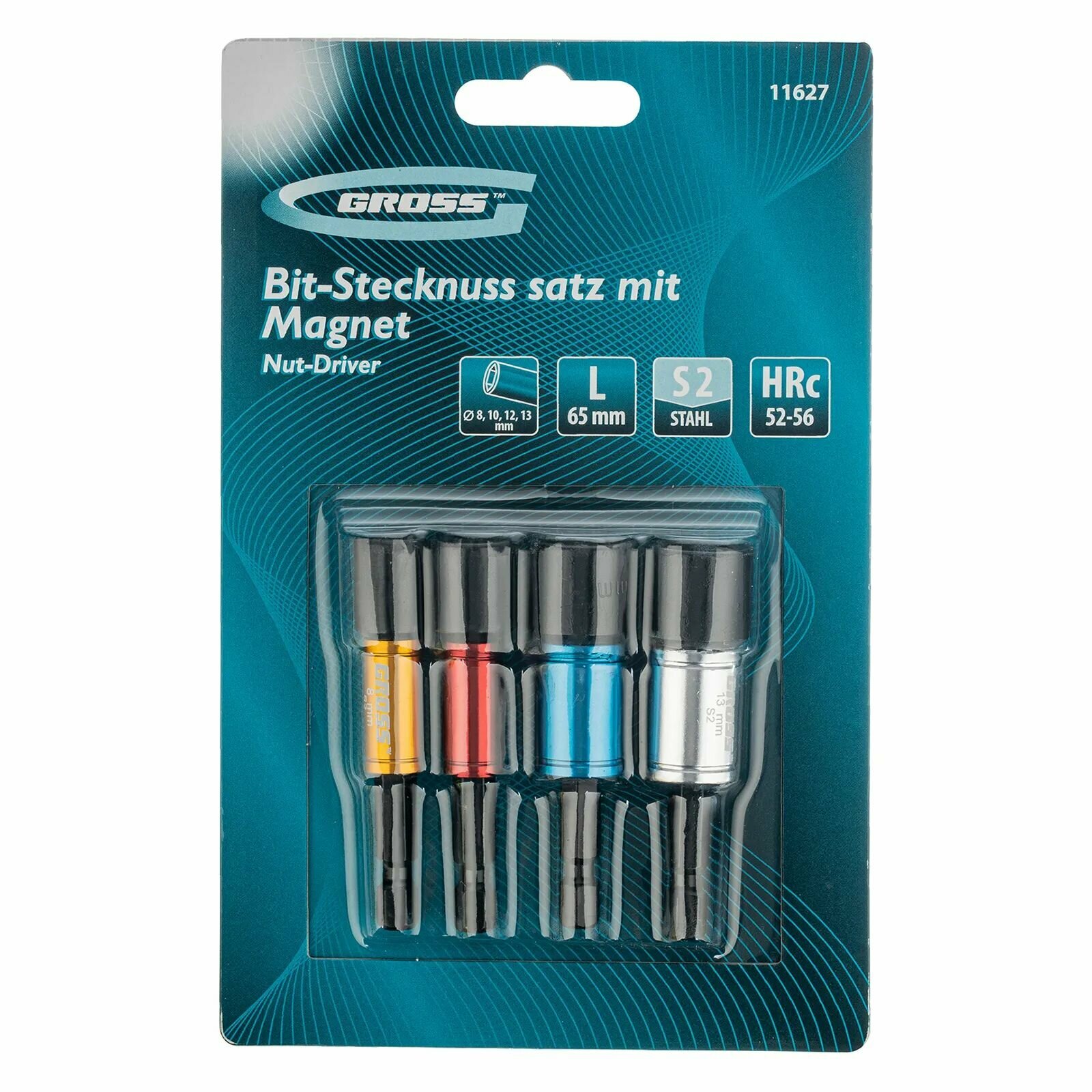 Набор бит Gross с торцевыми головками 8,10,12,13 (11627)