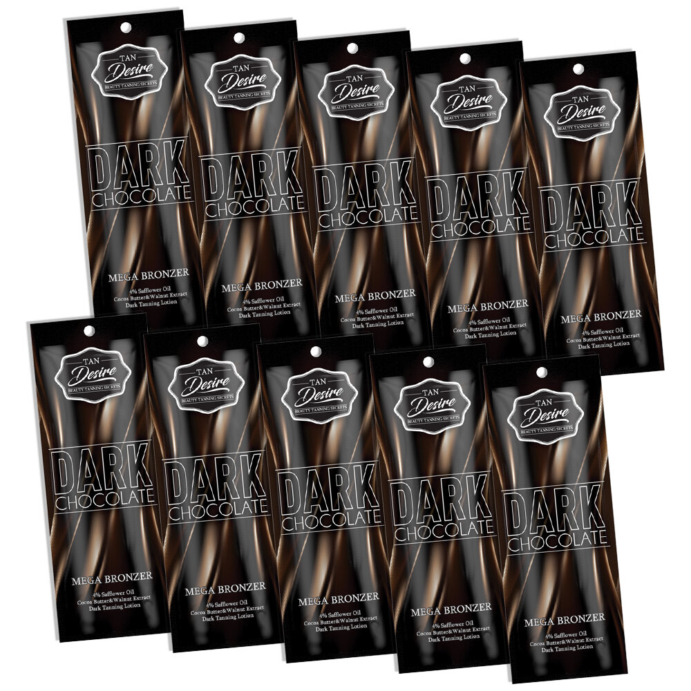 Крем Tan Desire Dark Chocolate для загара в солярии, мега бронзатор набор 10 шт 15 мл