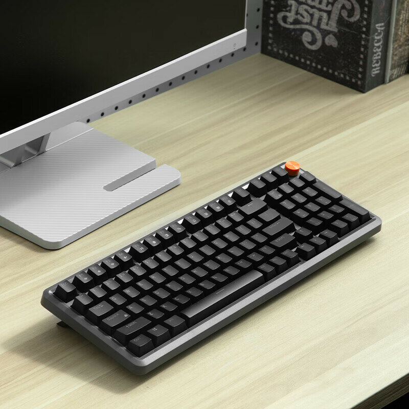 Механическая клавиатура Lenovo MK9, Obsidian Black, Blue Switches, 98 клавиш, подсветка, регулятор громкости