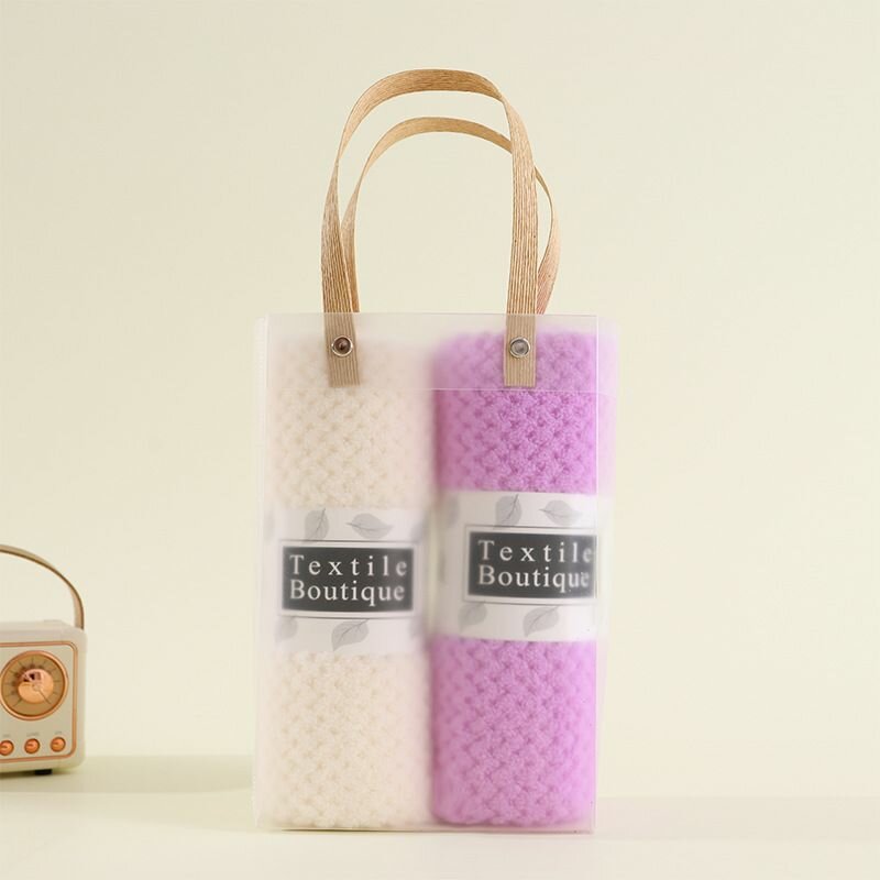 Коралловый флисовый полотенцесет, случайный цвет, 2 предмета