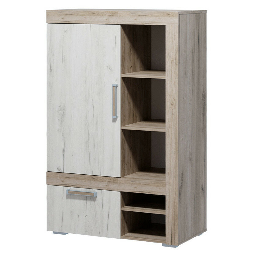 Шкаф комбинированный низкий FANT Ольга 19 Дуб крафт серый/Дуб крафт белый