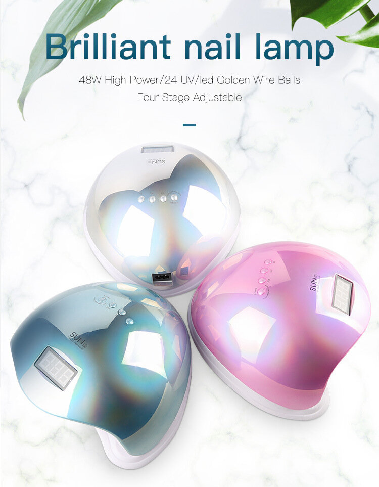 Лампа для ногтей SUN5, 48Вт, светодиодная, с подсветкой, для фототерапии