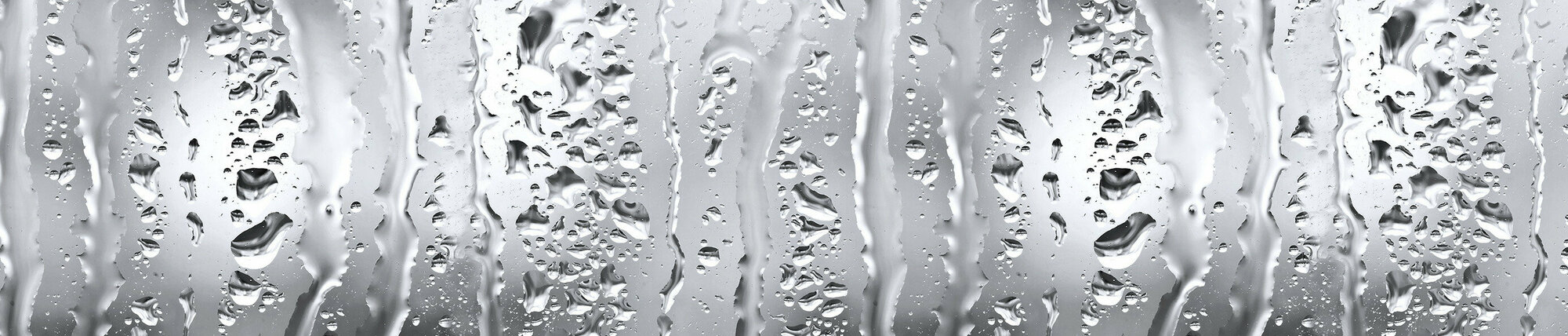 Фартук для кухни из АБС пластика 3000*600*1,5мм. Кухонный фартук ABS с фотопечатью "Серебристые капли"