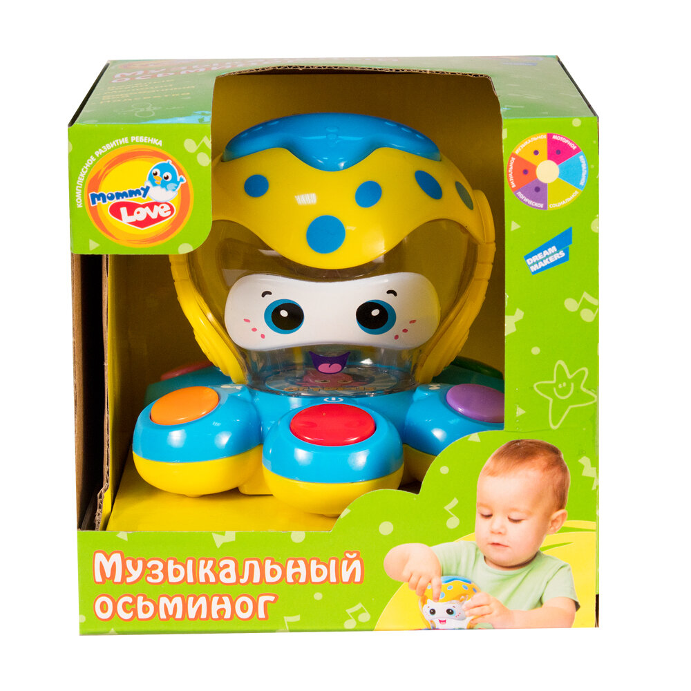 Музыкальный центр Mommy Love "Осьминог", звуковые, световые эффекты, от 6 месяцев