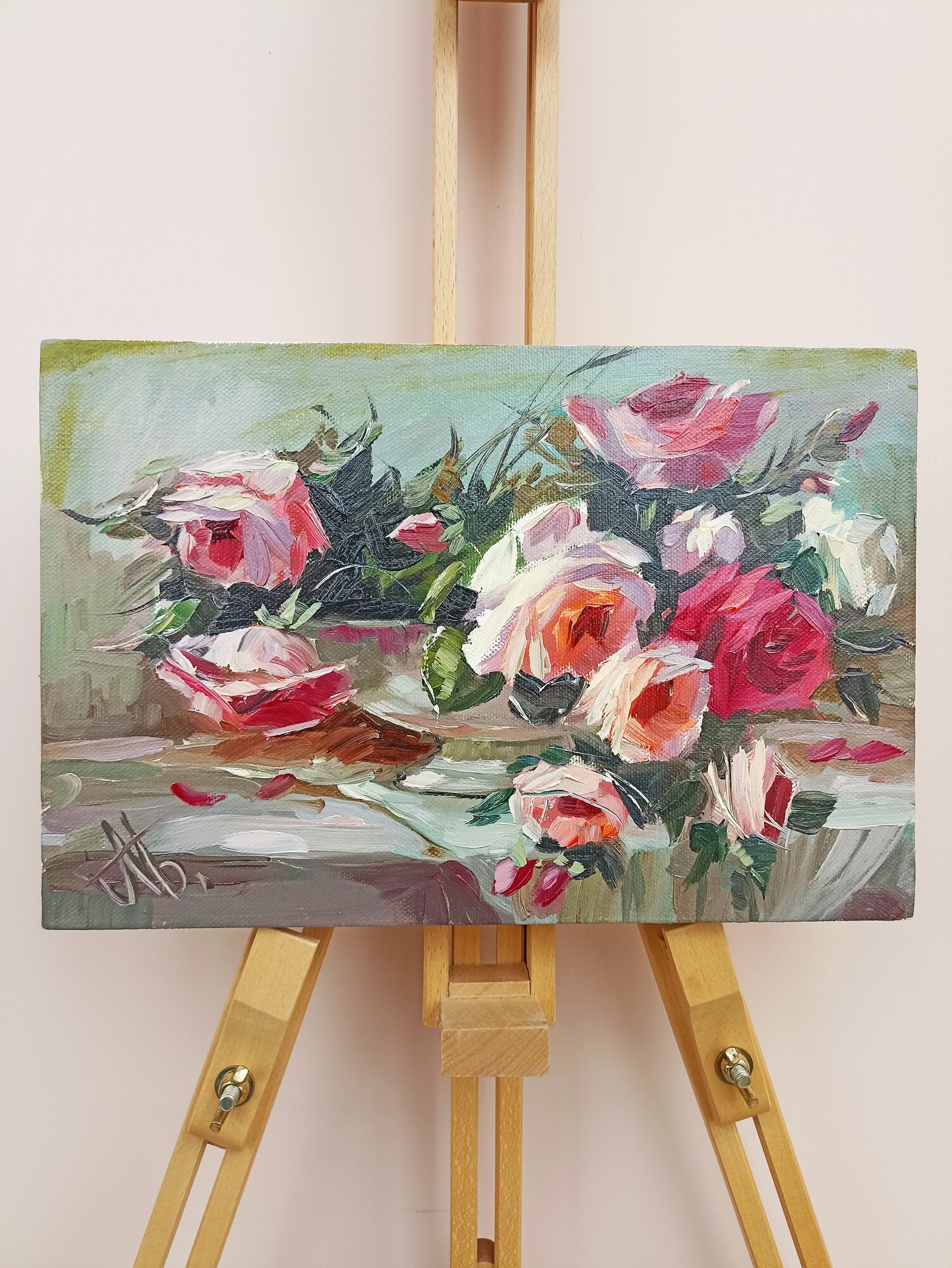 Импрессионизм. Пионы. 100% ручная работа, 100% живопись. Художественная мастерская Грёзы. Картина масло/холст. 20х30 см