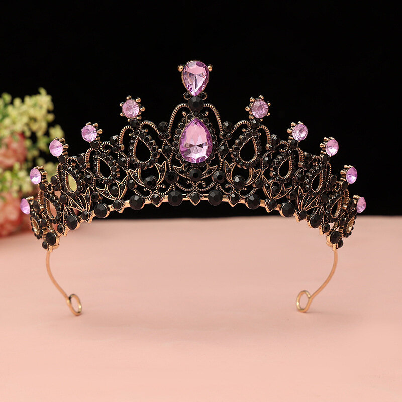 Корона Мори, для дня рождения, фиолетовая, цвет древнее золото