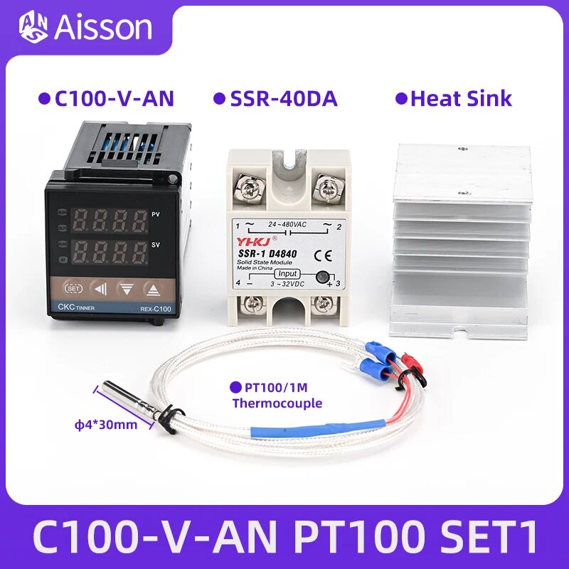 Терморегулятор REX-C100 V-AN PT100 SET1