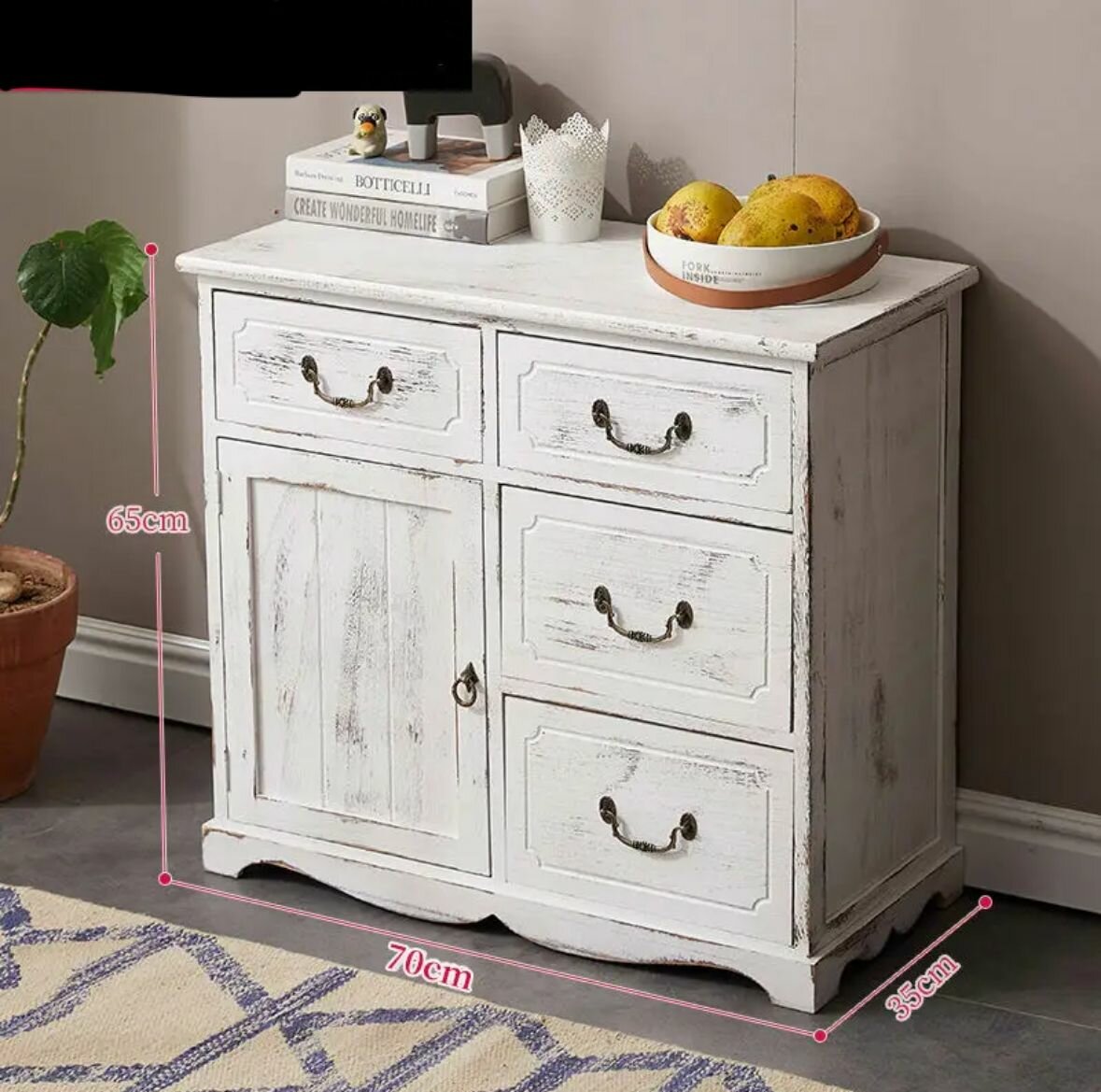 Комод из цельного дерева, простое хранение в стиле ретро, многослойный