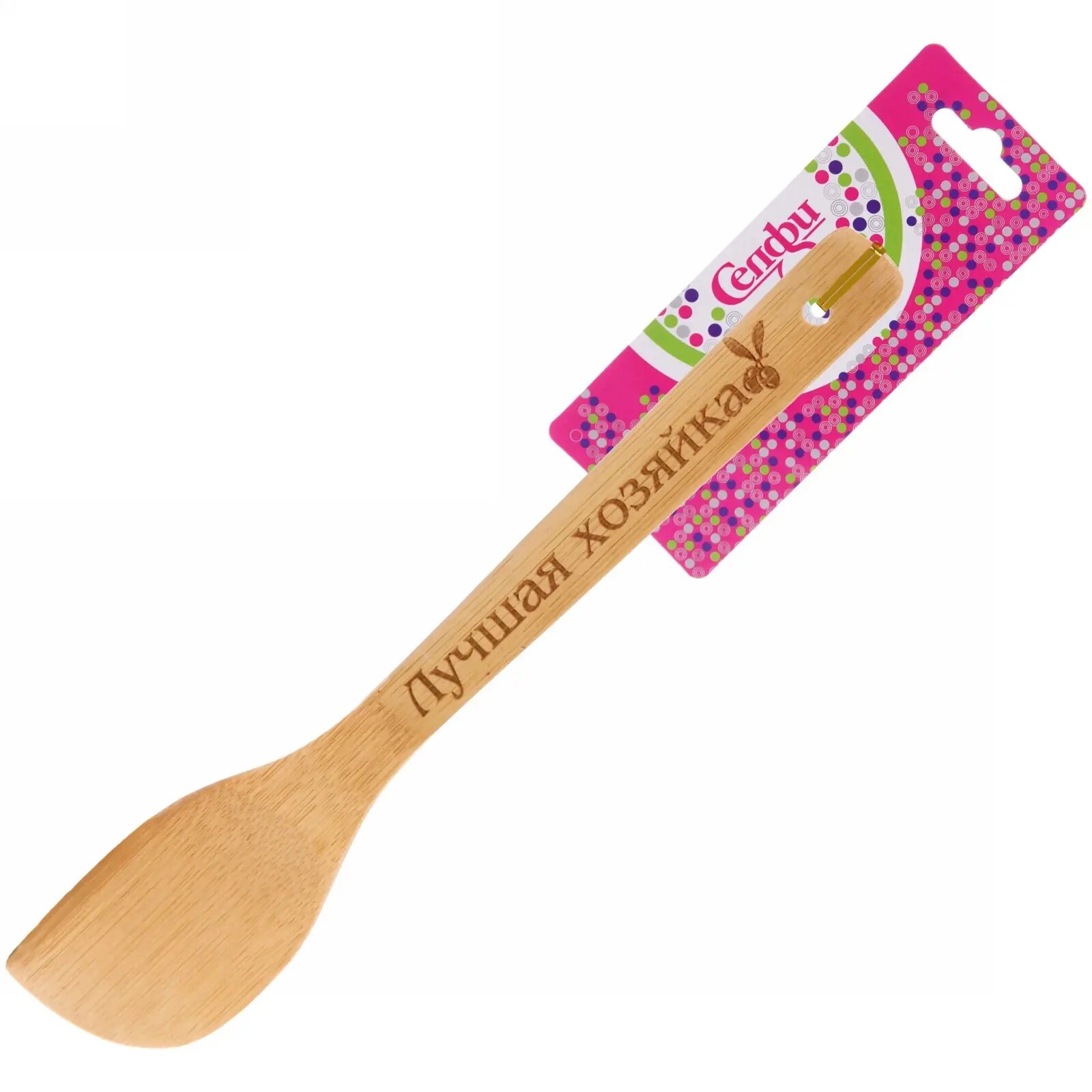 Лопатка бамбуковая скошенная 30х6см, антимикробная, для антипригарной посуды