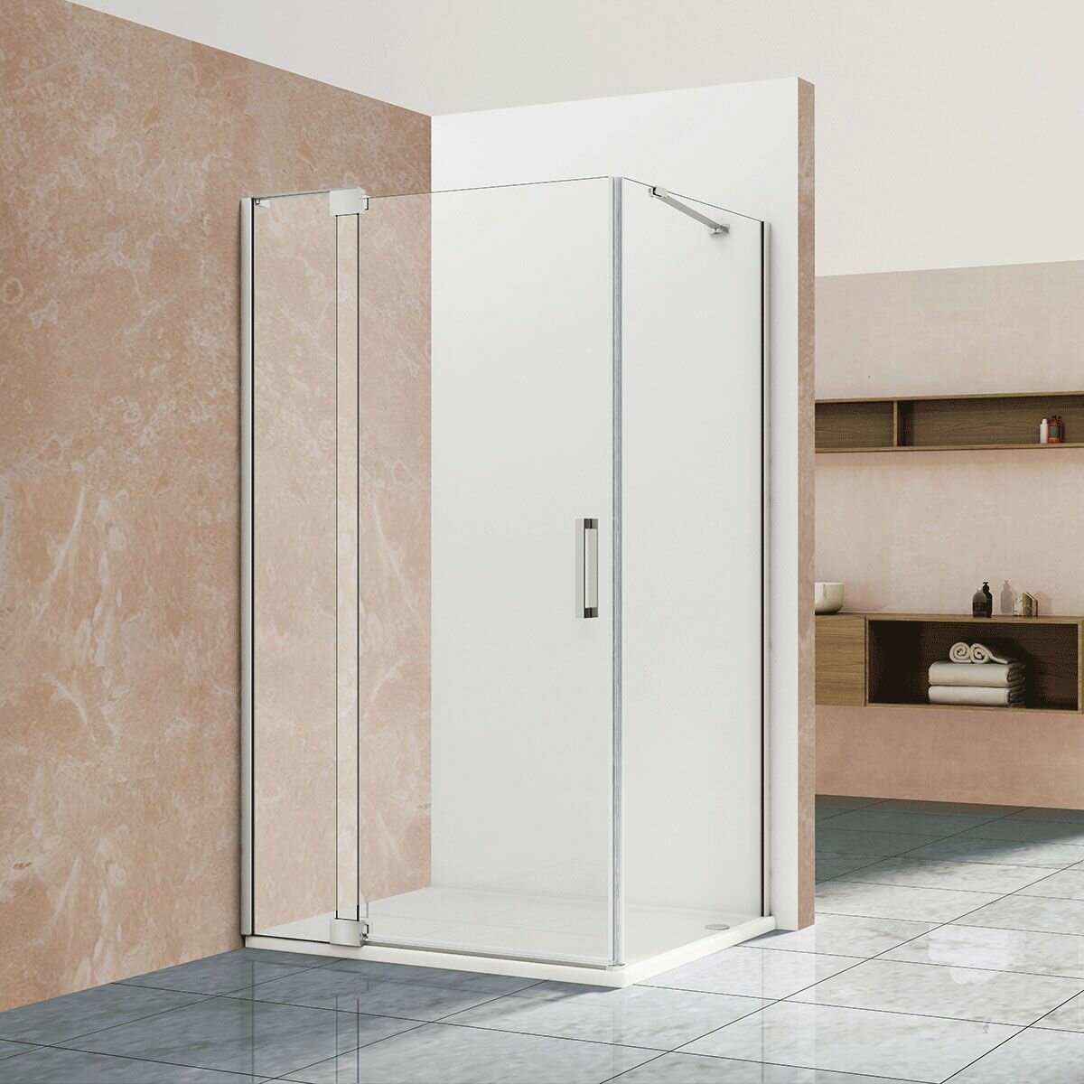 Душевой уголок Vincea Экстра (Extra) VSR-1E111210CL, 1100/1200*1000, хром, стекло прозрачное