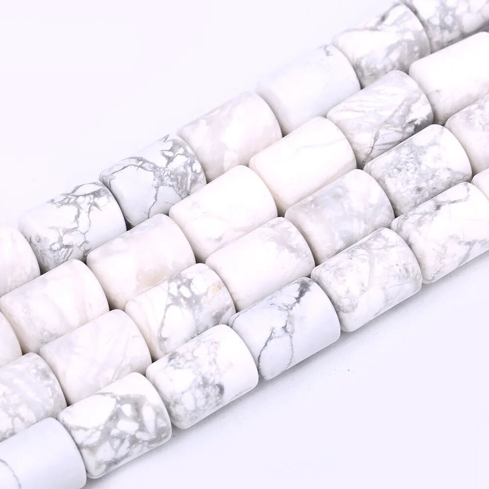 Бусины из натурального камня 10x14 мм, 28 шт. Белый, White turquoise