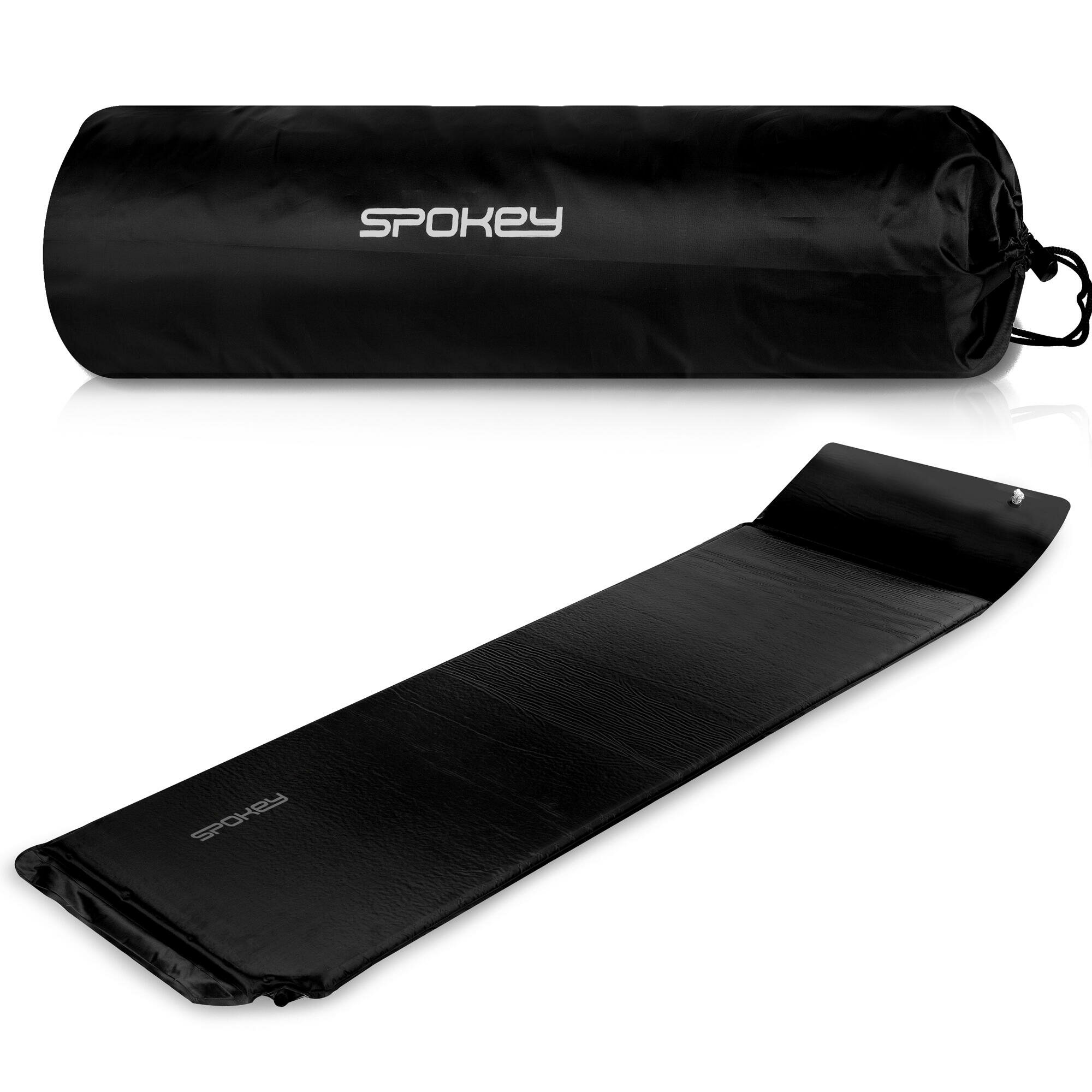 Decathlon Самонадувающийся коврик, с подушкой Spokey Savory Pillow, 186x50x2,5 см, 1-местный, черный